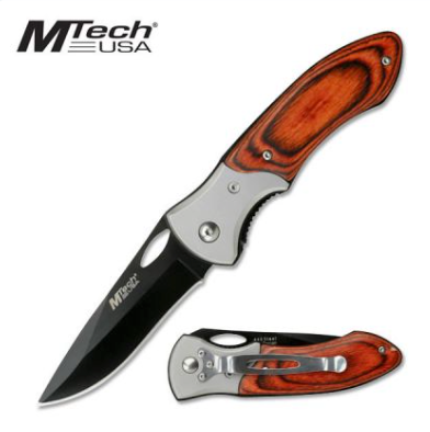 M-Tech Wooden Handle Pocket Knife - Tactical Gel Blasters